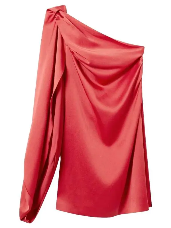 Stella McCartney One-shoulder Dress In Satin - Red