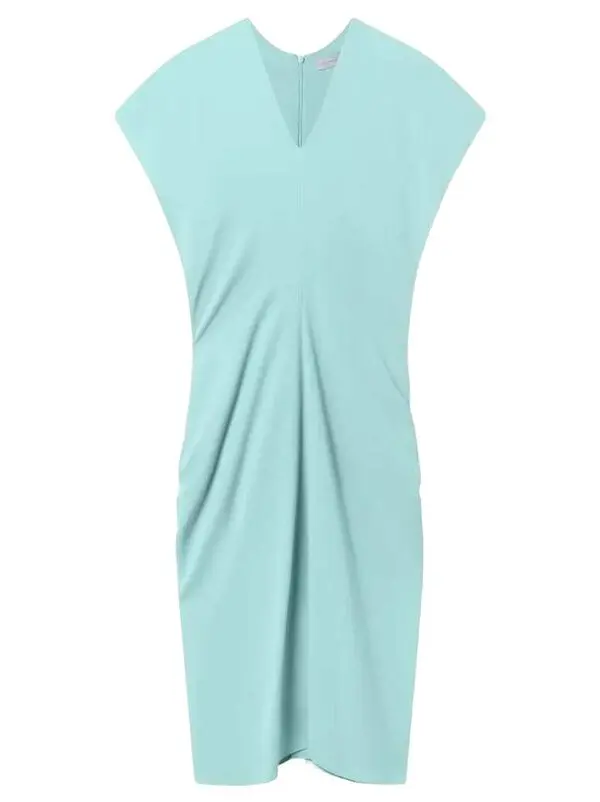 Stella McCartney Midi Dress With V-neck And Drape - Blue