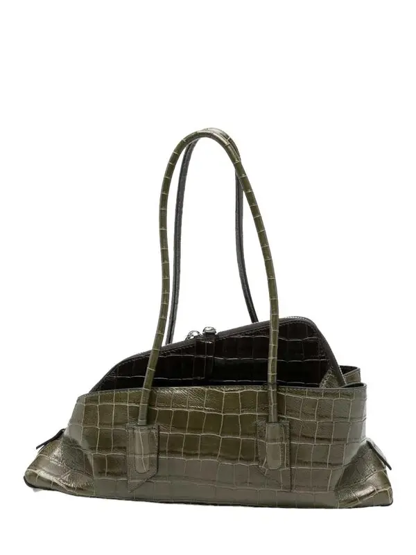 Attico La Passeggiata Small Crocodile-effect Shoulder Bag - Green