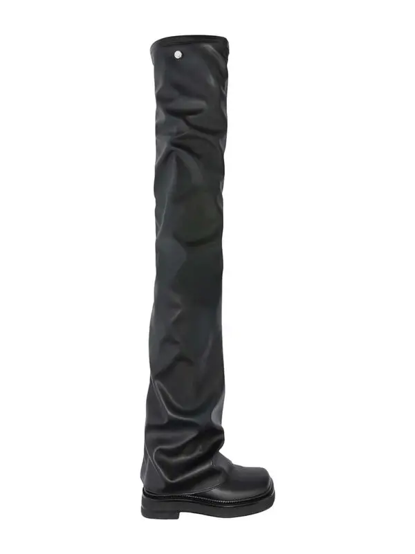 Attico Robin Thigh High Flat Boots - Black