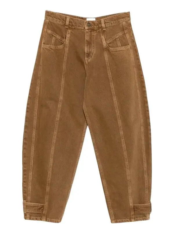 MARANT Leja Tapered Jeans With Exposed Stitching - Brown