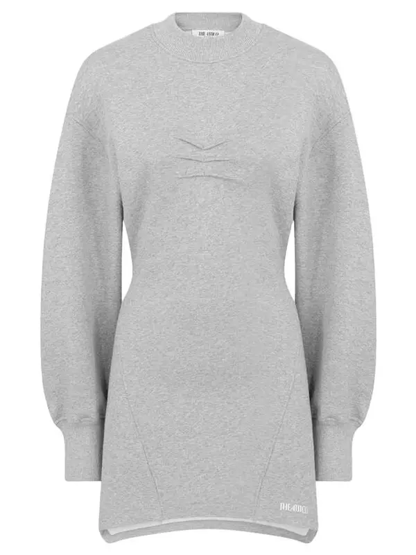 Attico Heather Cotton Jersey Mini Dress - Grey