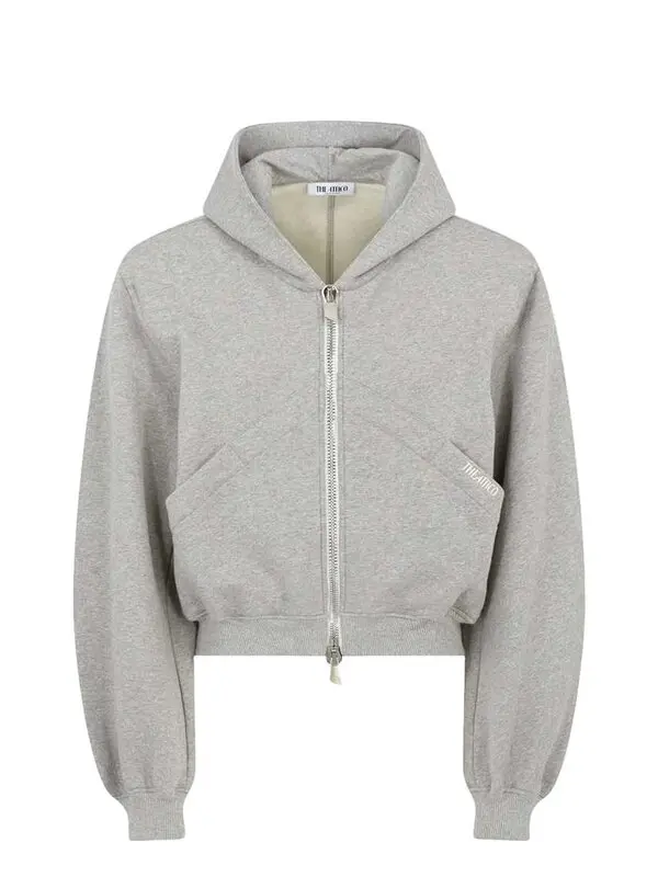 Attico Heathered Gray Zip-up Hoodie - Grey
