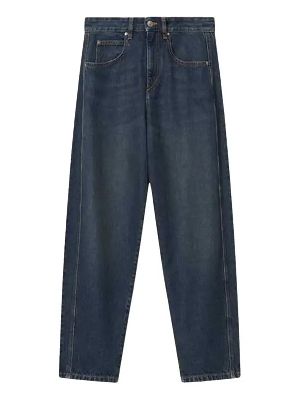MARANT Isabel Oriane Barrel-leg Jeans In Washed Cotton Denim - Blue