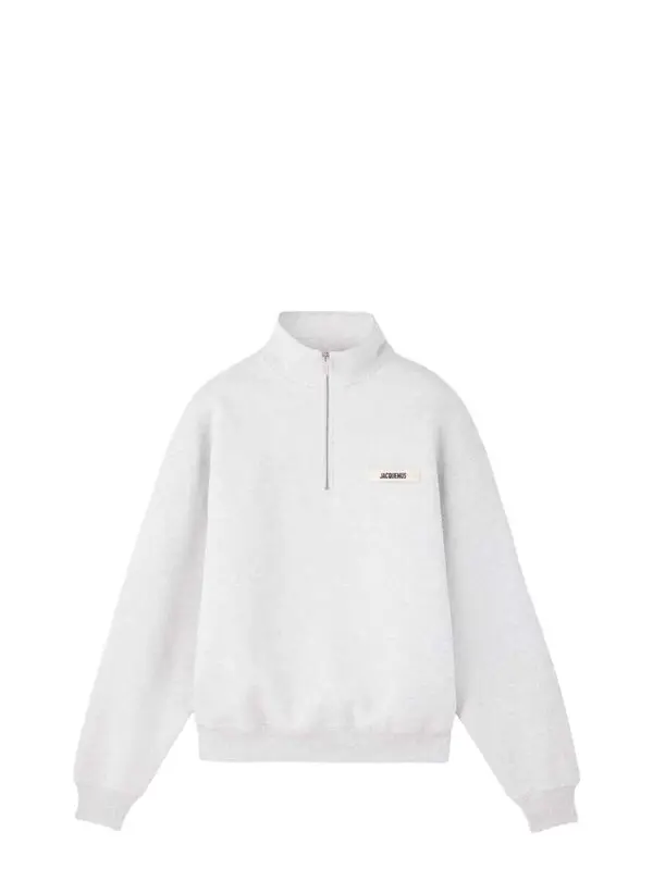 Jacquemus Half-zip Sweatshirt With Embroidered Logo - Grey