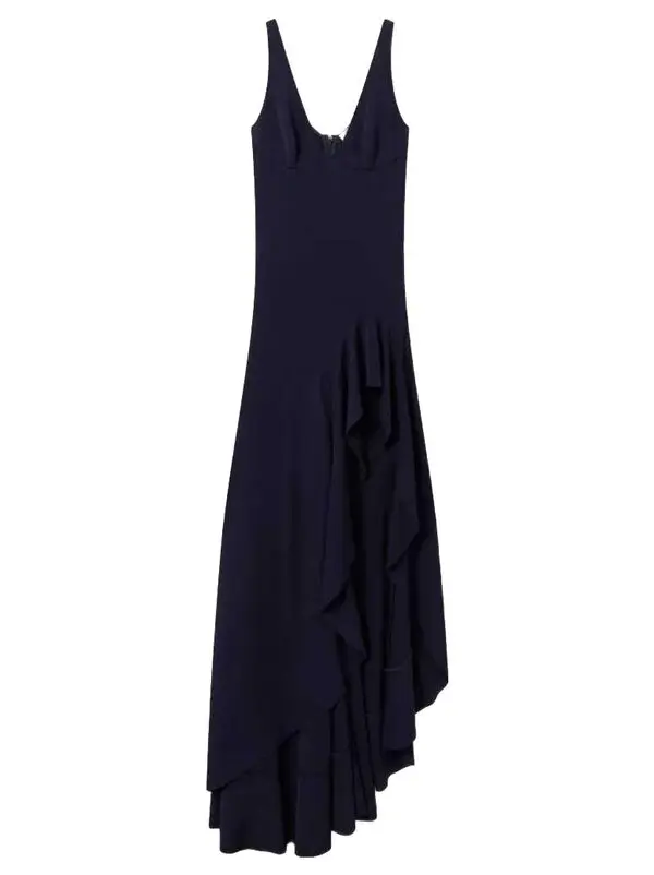 Stella McCartney Asymmetrical Ruffled Maxi Dress - Blue