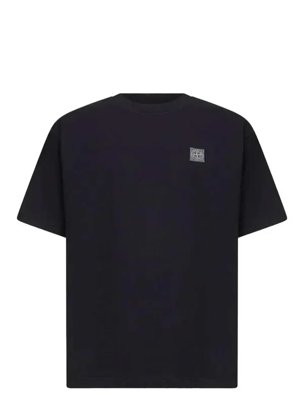Stone Island T-shirt With Logo Patch - Black
