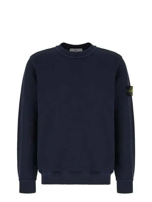 Stone Island Crew-neck Sweatshirt With Compass Logo - Blue