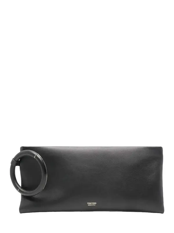 TOM FORD Leather Ring Clutch - Black