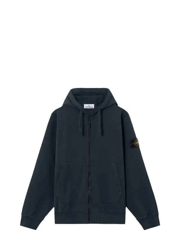 Stone Island Cotton Zip-up Hoodie - Blue