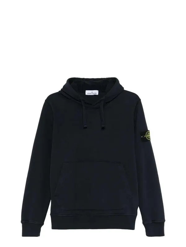 Stone Island Logo-patch Hoodie - Blue
