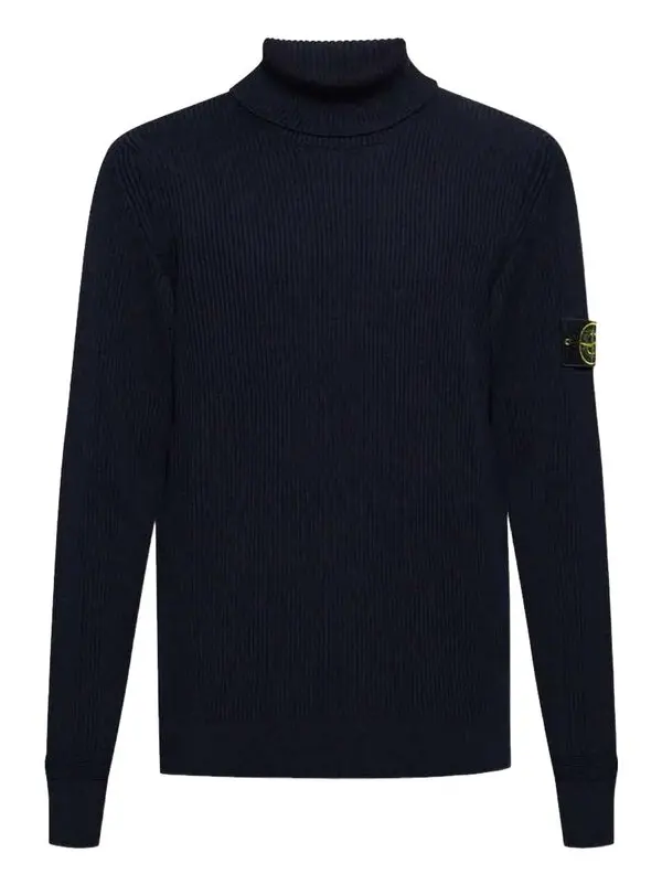 Stone Island Ribbed High-neck Sweater - Blue