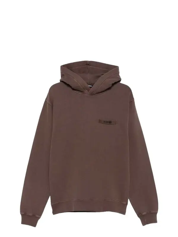 Stone Island Logo Patch Hoodie - Brown
