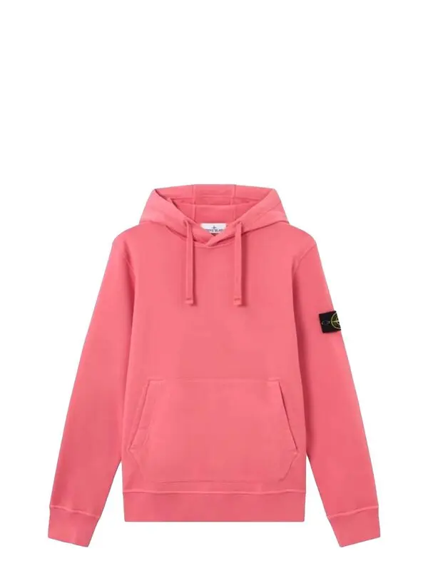 Stone Island Logo Patch Hoodie - Red