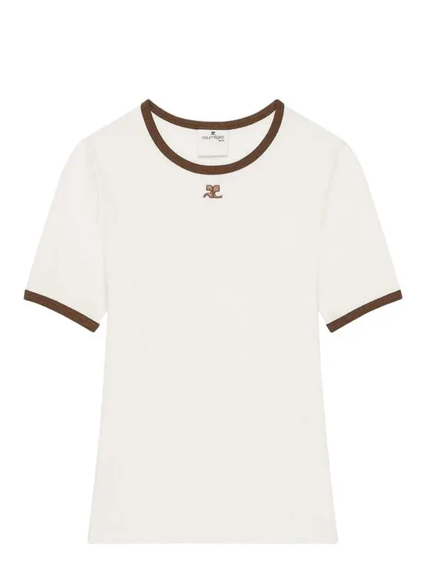 COURREGES T-shirt With Contrasting Trim - White