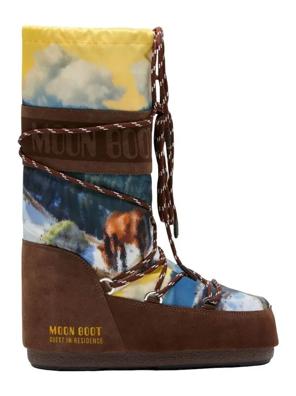 MOON BOOT X GUEST IN RESIDENCE Icon Boo Suede And Nylon Boots - Brown