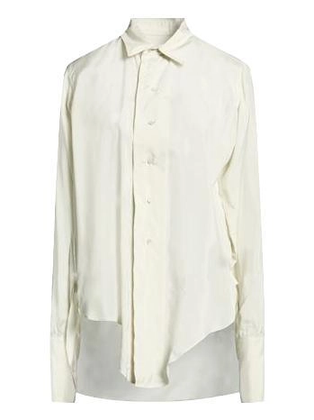 MAISON MARGIELA Oversized Satin Shirt - Light Grey