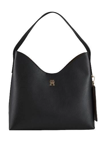 Tommy Hilfiger Polyurethane Hobo Bag - Black