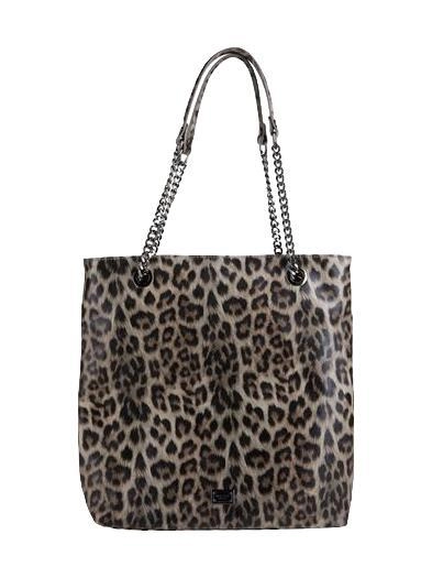 MARC ELLIS Leopard Print Leather Tote Bag - Grey