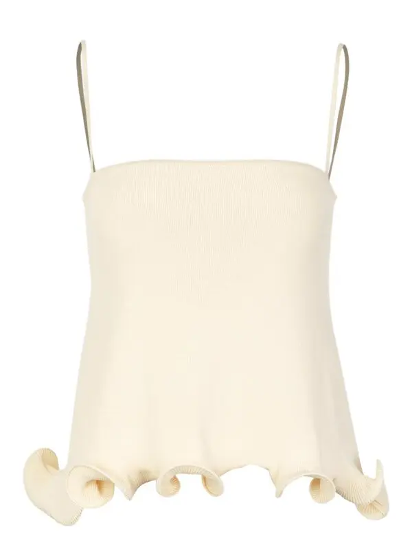 SAME Ruffle Hem Tank Top - Cream