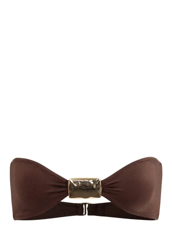 SAME LOS ANGELES Hammer Bandeau Top - Chocolate Brown