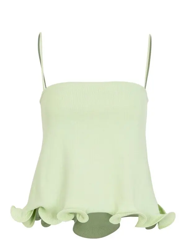 SAME Ruffle Hem Tank Top - Mint