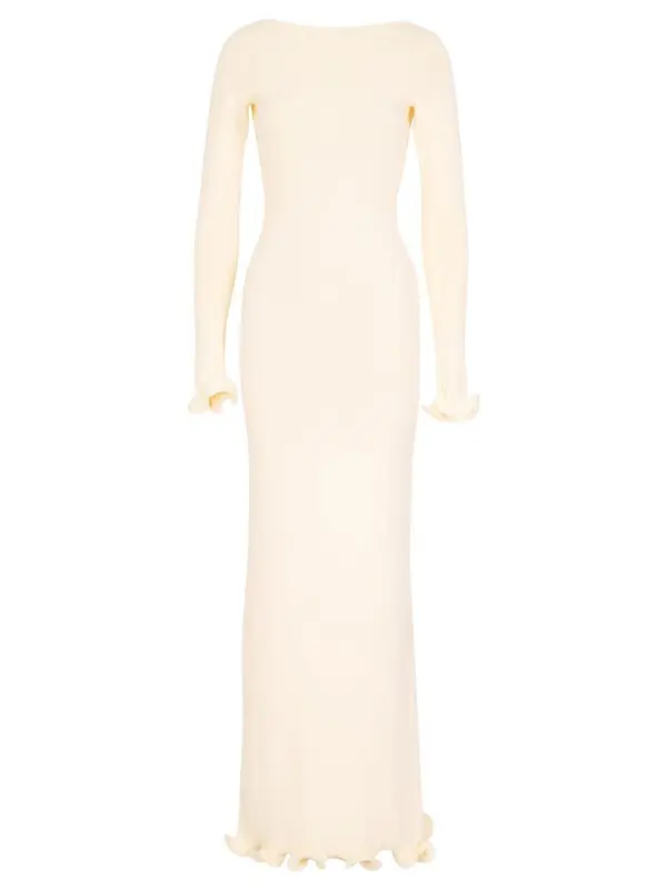 SAME Ruffled Hem Maxi Dress - Cream