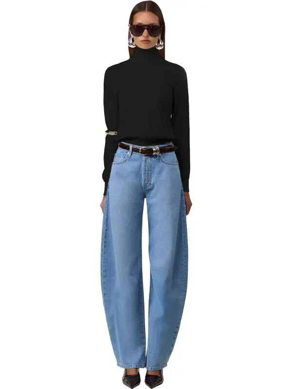 SAME Relaxed Ribbed Turtleneck - Black