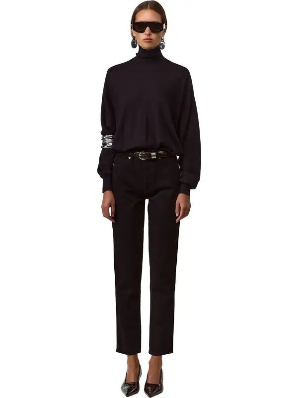 SAME Relaxed Cashmere Turtleneck - Black