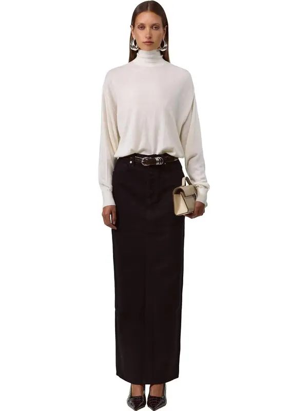 SAME DENIM The Denim Pencil Maxi Skirt - Black