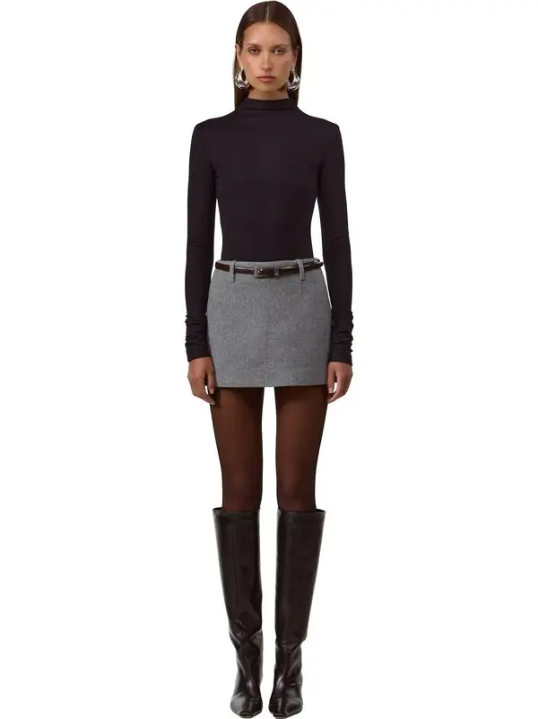 SAME Wool Mini Skirt - Gray