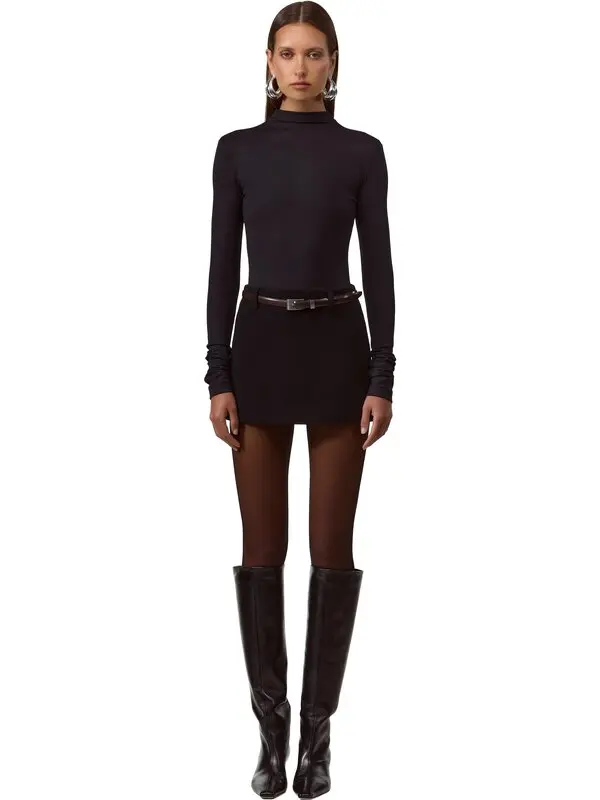 SAME Wool Mini Skirt - Black