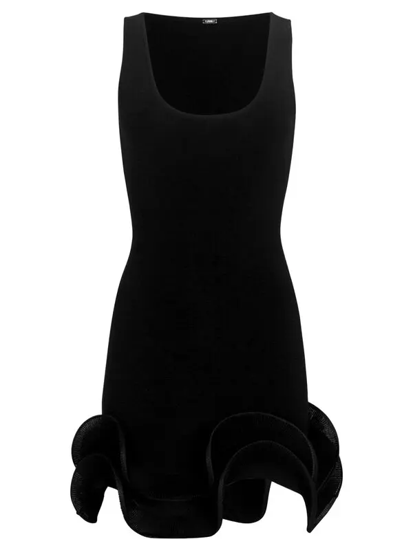 SAME Double Ruffle Hem Mini Dress - Black