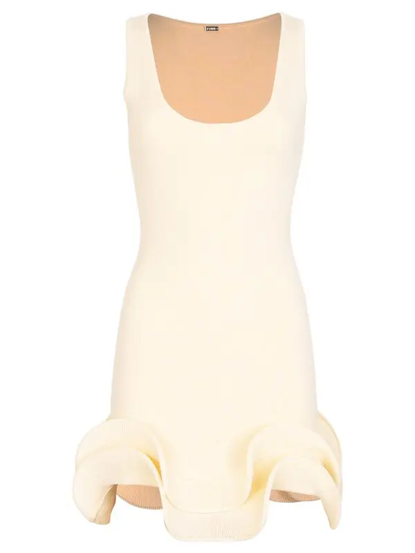 SAME Double Ruffle Hem Mini Dress - Cream