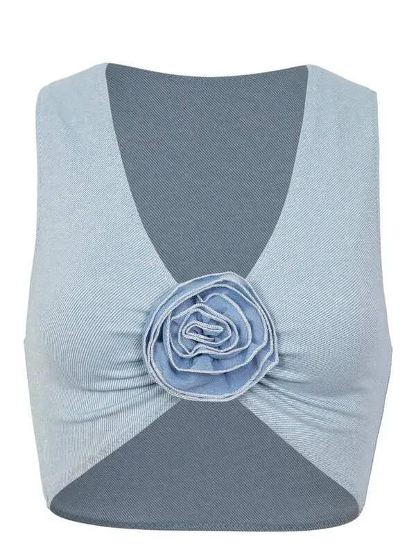 SAME LOS ANGELES Rose Tank Top - Denim/denim