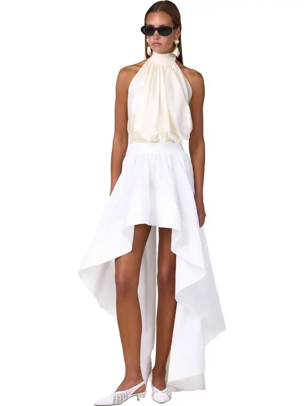 SAME High-low Poplin Skirt - White