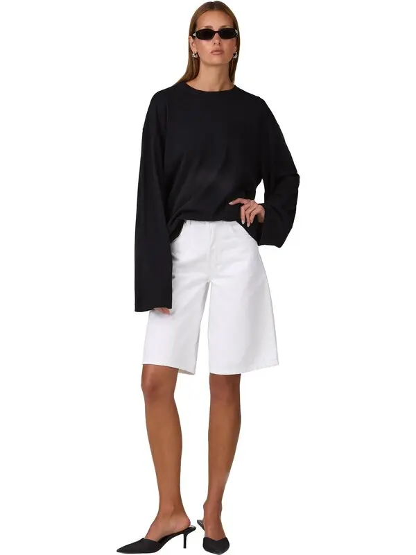 SAME The Perfect Long Denim Short - White