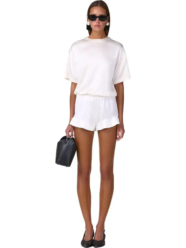 SAME Silk Ruffle Short - Cream
