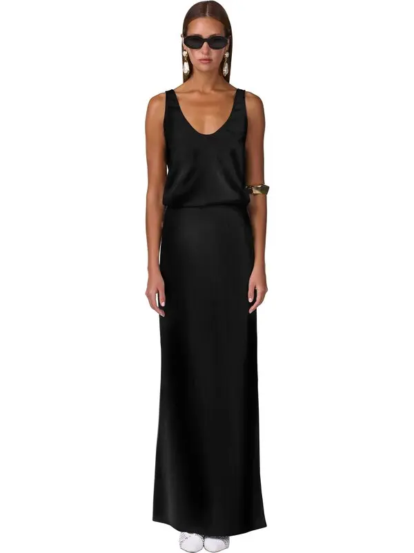 SAME Silk Maxi Skirt - Black