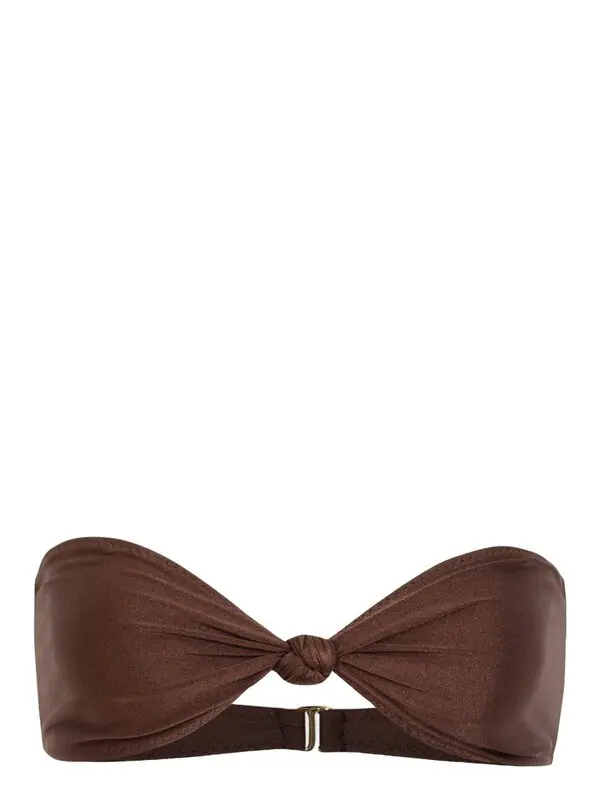 SAME LOS ANGELES Knotted Bandeau Top - Chocolate Brown