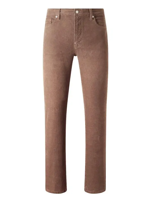 FRAME Modern Straight-leg Corduroy Trousers - Brown
