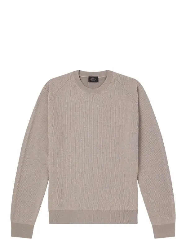 Brioni Cashmere And Wool-blend Sweater - Beige
