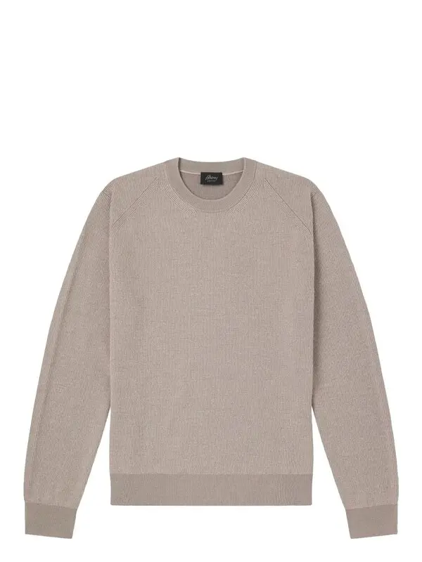 Brioni Cashmere And Wool-blend Sweater - Neutrals