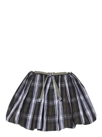 PATOU Checked Balloon Miniskirt - Grey