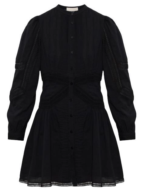 Ulla Johnson Long Sleeve Puff Sleeve Dress - Black