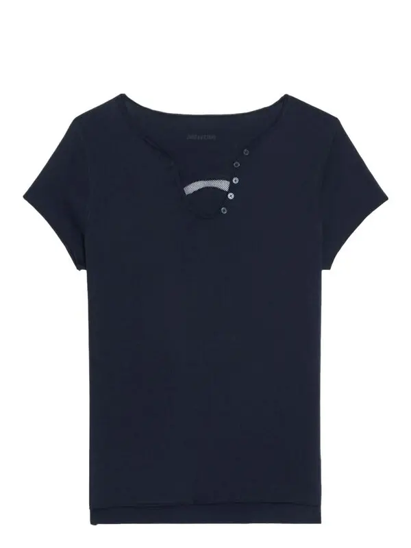 Zadig&Voltaire Fishnet Henley T-shirt - Black