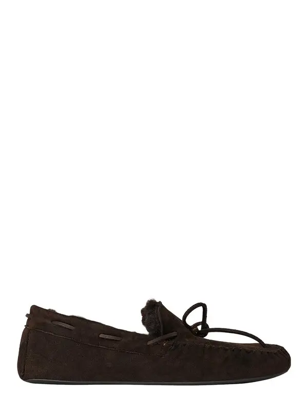 THE ROW Lucca Slipper - Lacquer Brown