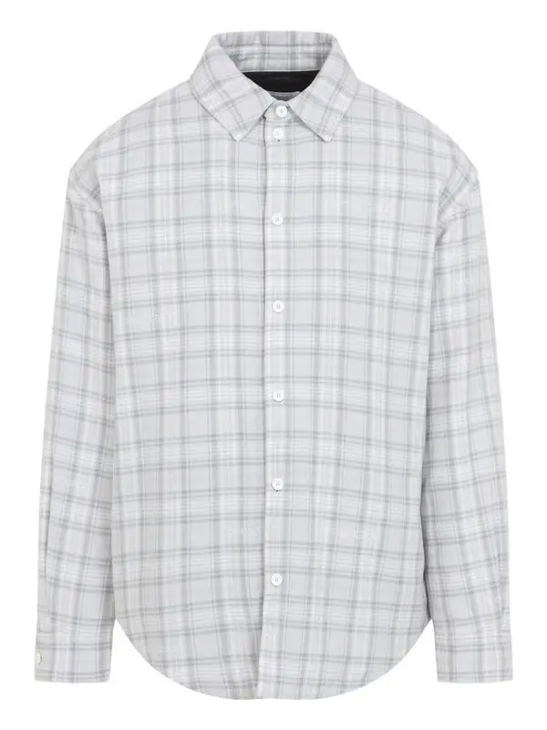 Off-White Plaid Shirt - Light Gray