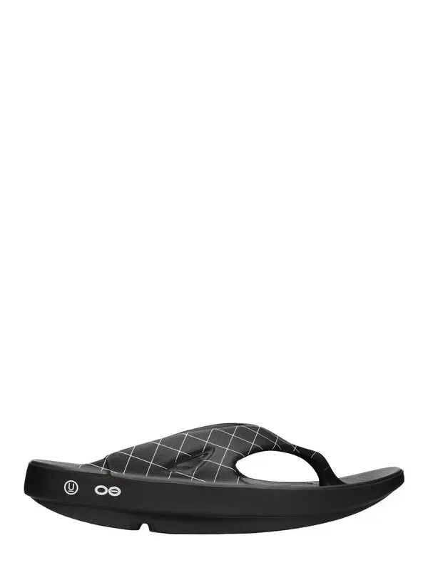 Undercover Grid-print Flip-flop Sandals - Black
