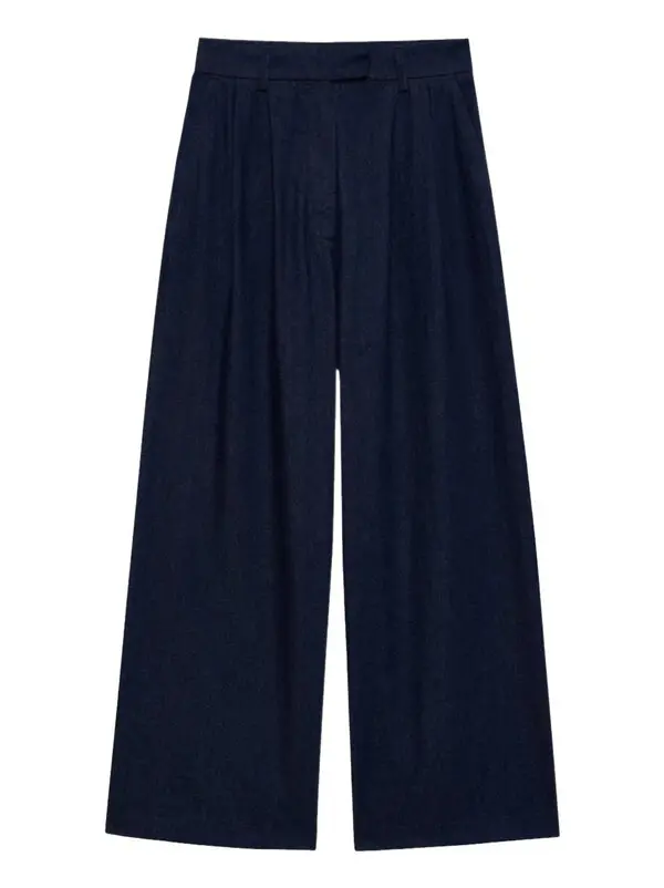 ANINE BING Lou Trousers Wide Leg Denim - Dark Blue